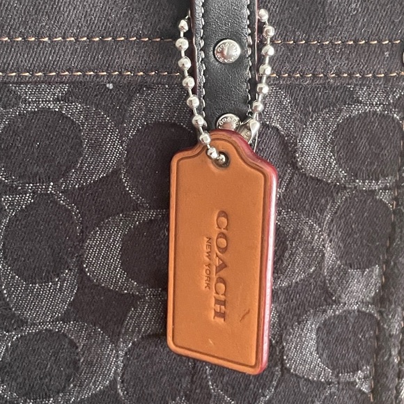 Coach | Bags | Coach Black Signature Denim Tote Bag | Poshmark